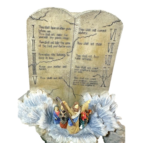 Art | Ten Commandments Water Fountain Music Box Moses Parts The Red Sea ...